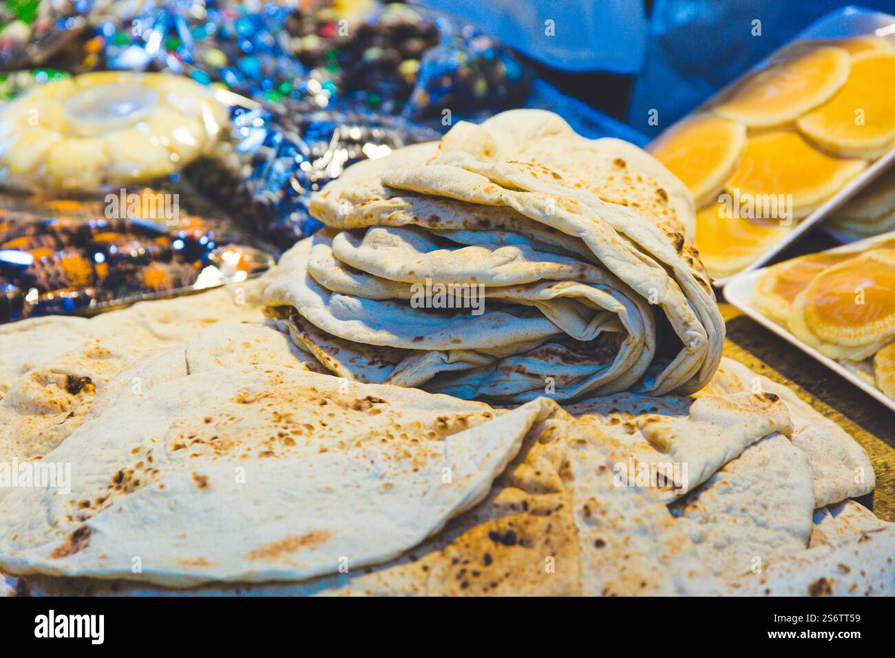 Jordan, Middle East, Amman. Pita bread Stock Photo - Alamy