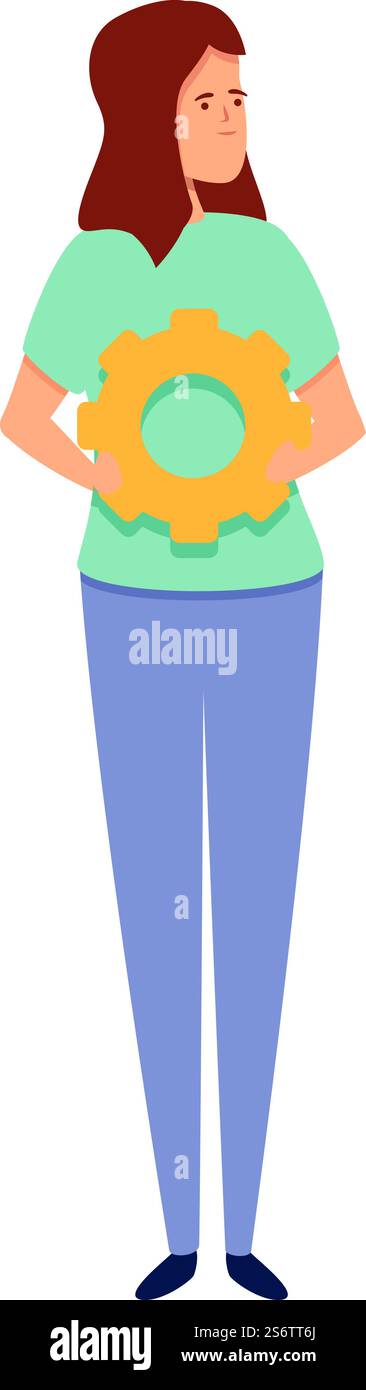 Gear build brand icon cartoon vector. Business strategy. Idea success ...