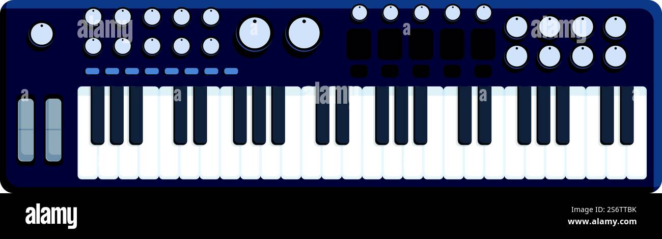 Techno synthesizer icon cartoon vector. Music keyboard. Sing electric ...