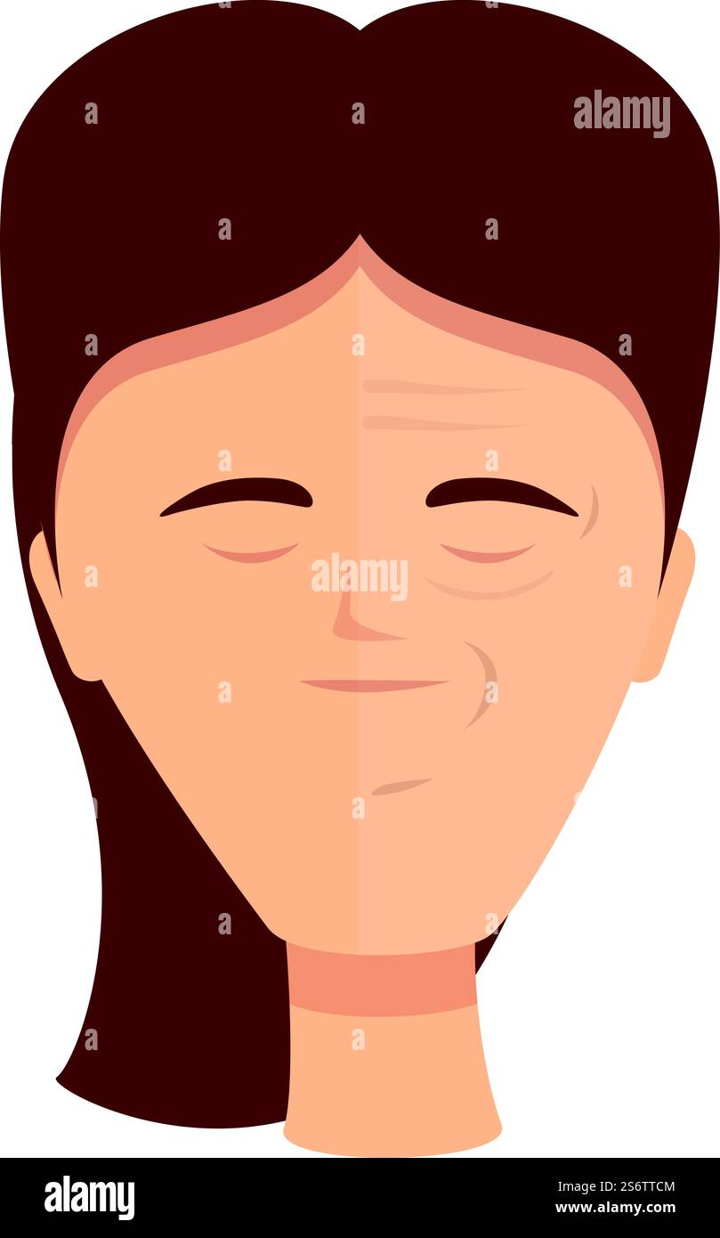 Face beauty icon cartoon vector. Cream care. Skin aging. Face beauty ...
