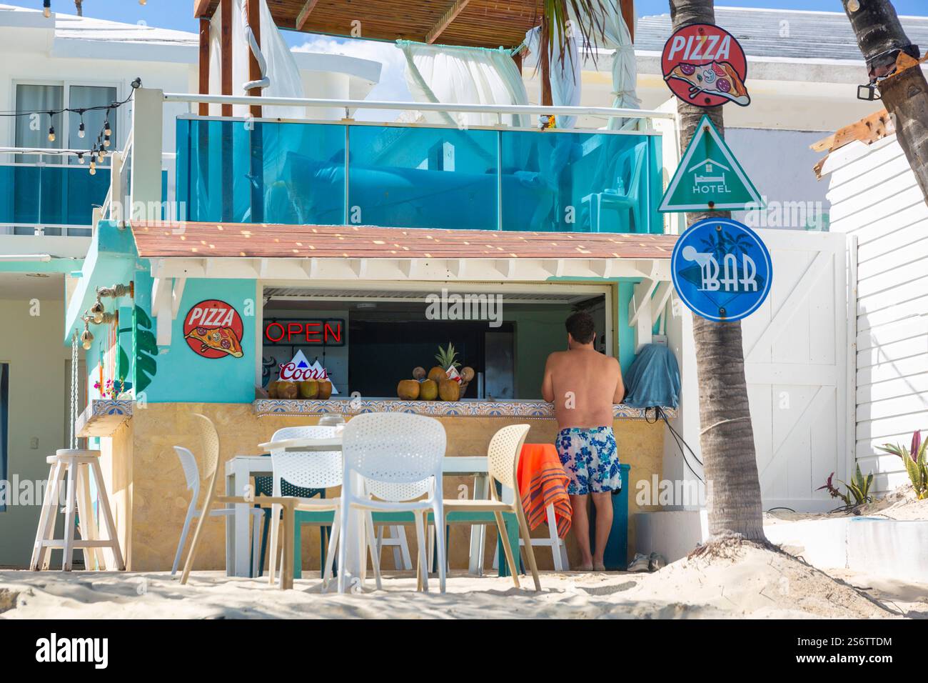 Dominican Republic, Punta Cana, beach bar Stock Photo - Alamy