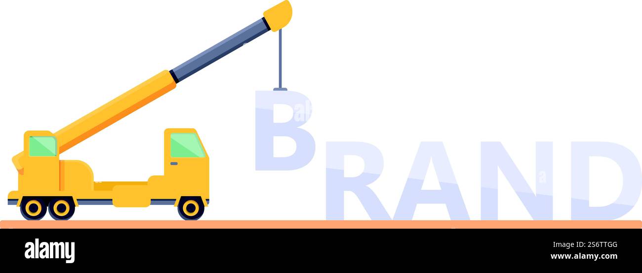 Brand crane icon cartoon vector. Business strategy. Value creative ...