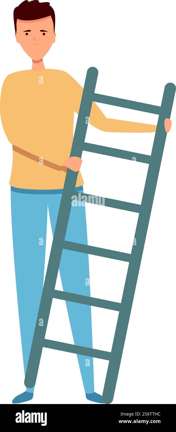 Brand build ladder icon cartoon vector. Company marketing. Success idea ...