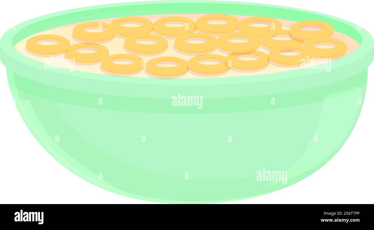 Cereal breakfast yogurt icon cartoon vector. Milk bowl. Chocolate corn ...