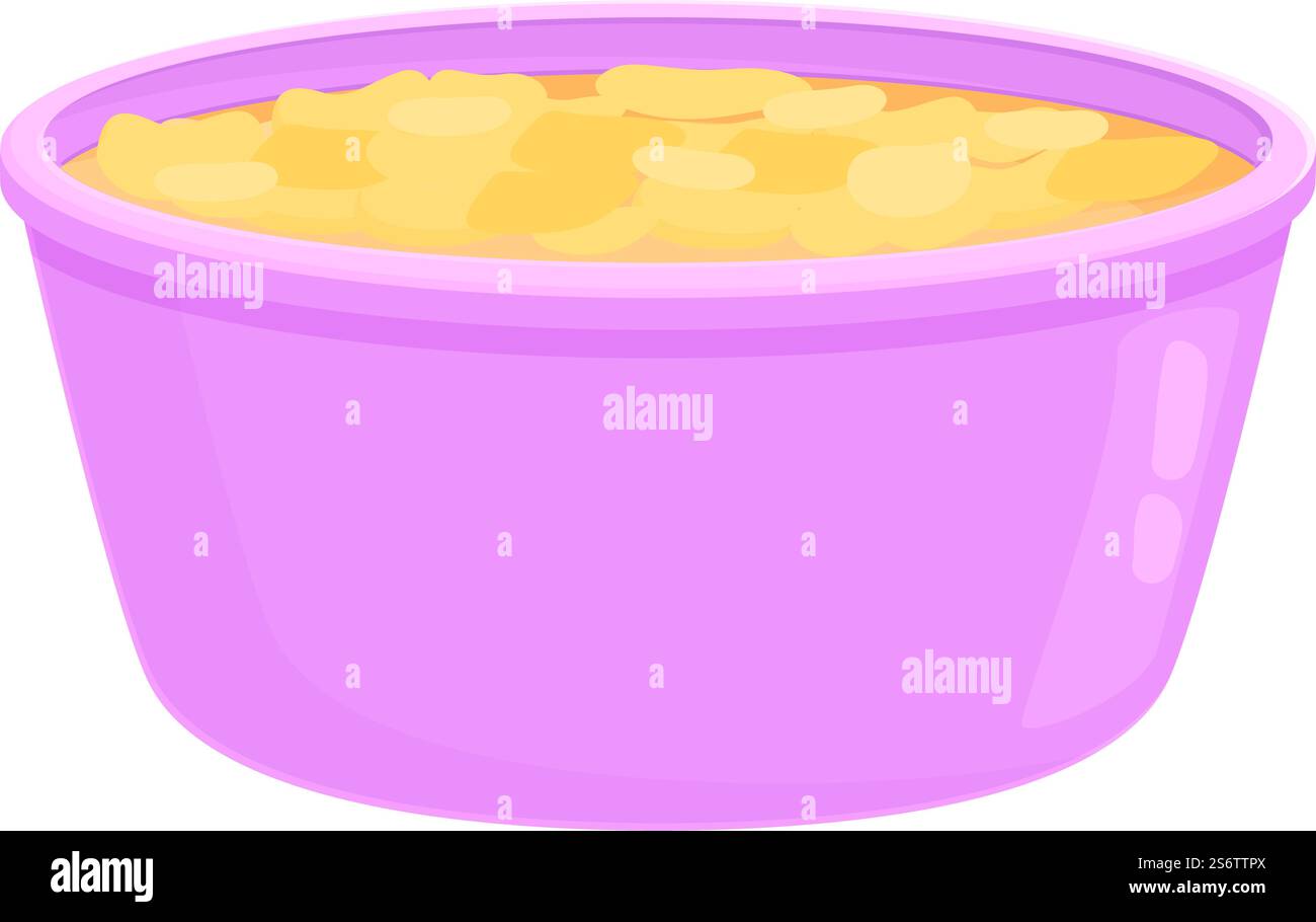 Meal cereal breakfast icon cartoon vector. Milk bowl. Muesli flakes ...
