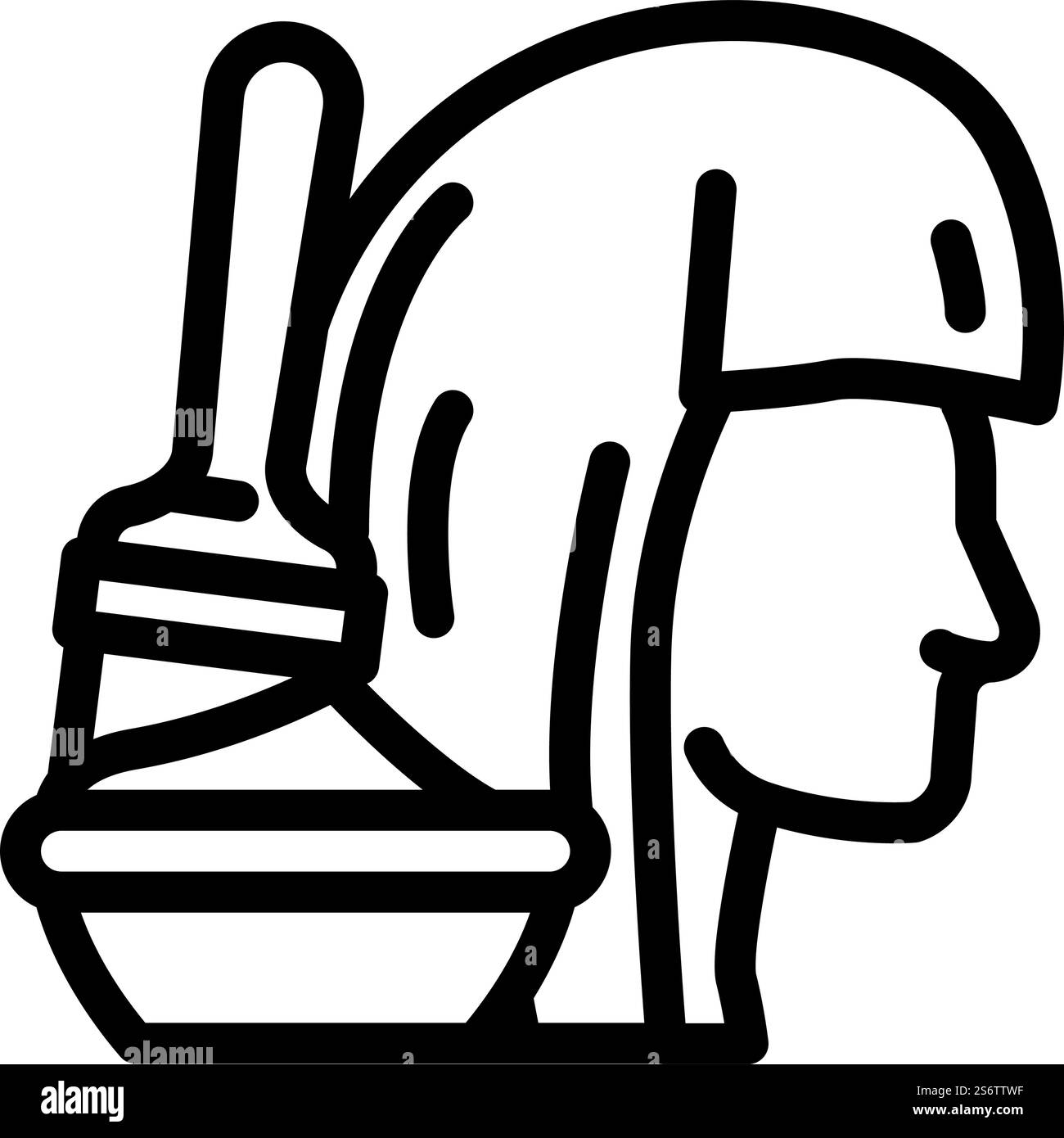 painting hair line icon vector. painting hair sign. isolated contour ...