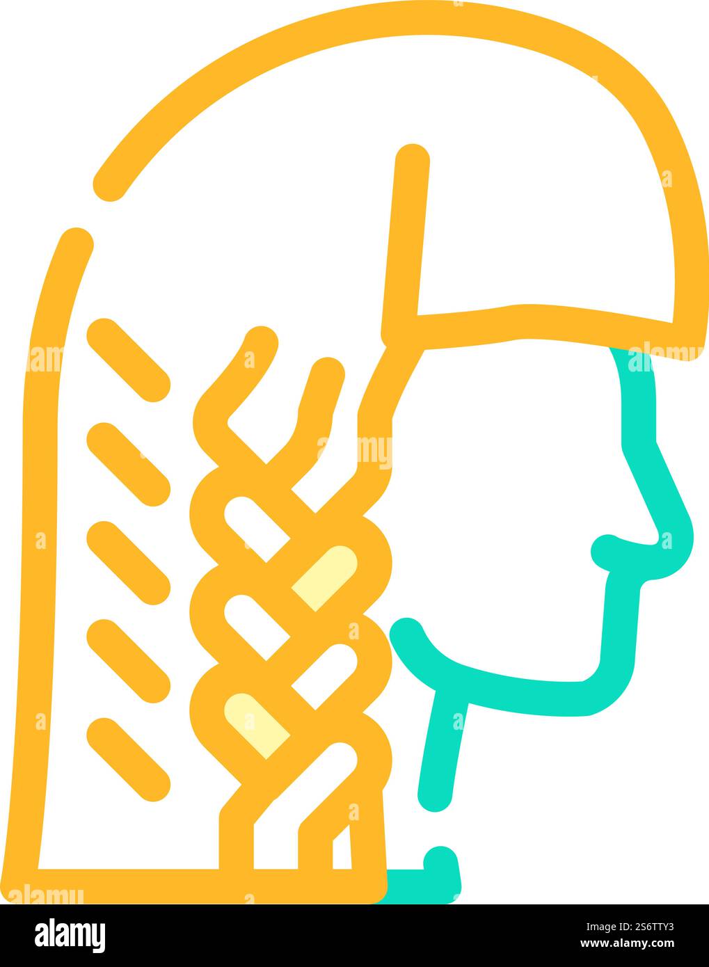 braiding hair color icon vector. braiding hair sign. isolated symbol ...