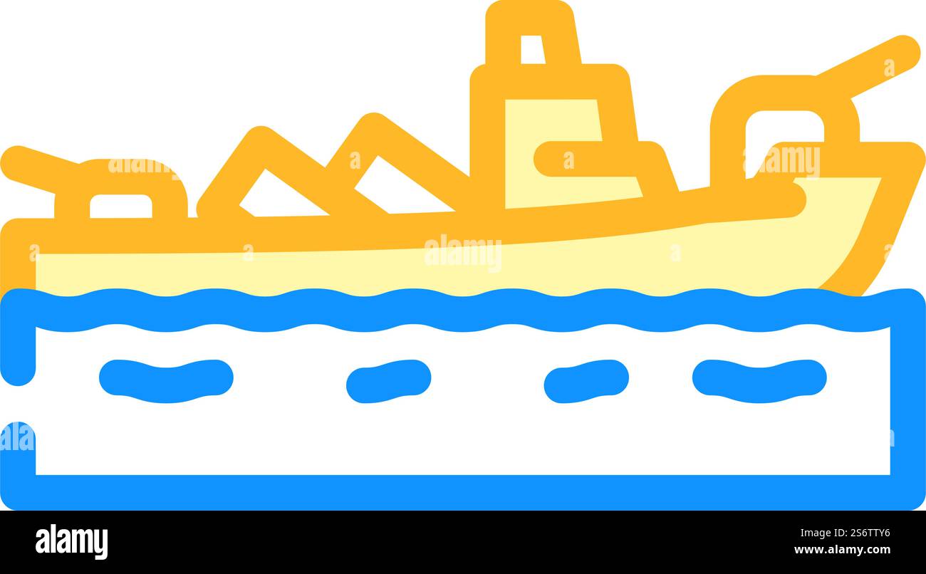 military ship color icon vector. military ship sign. isolated symbol ...