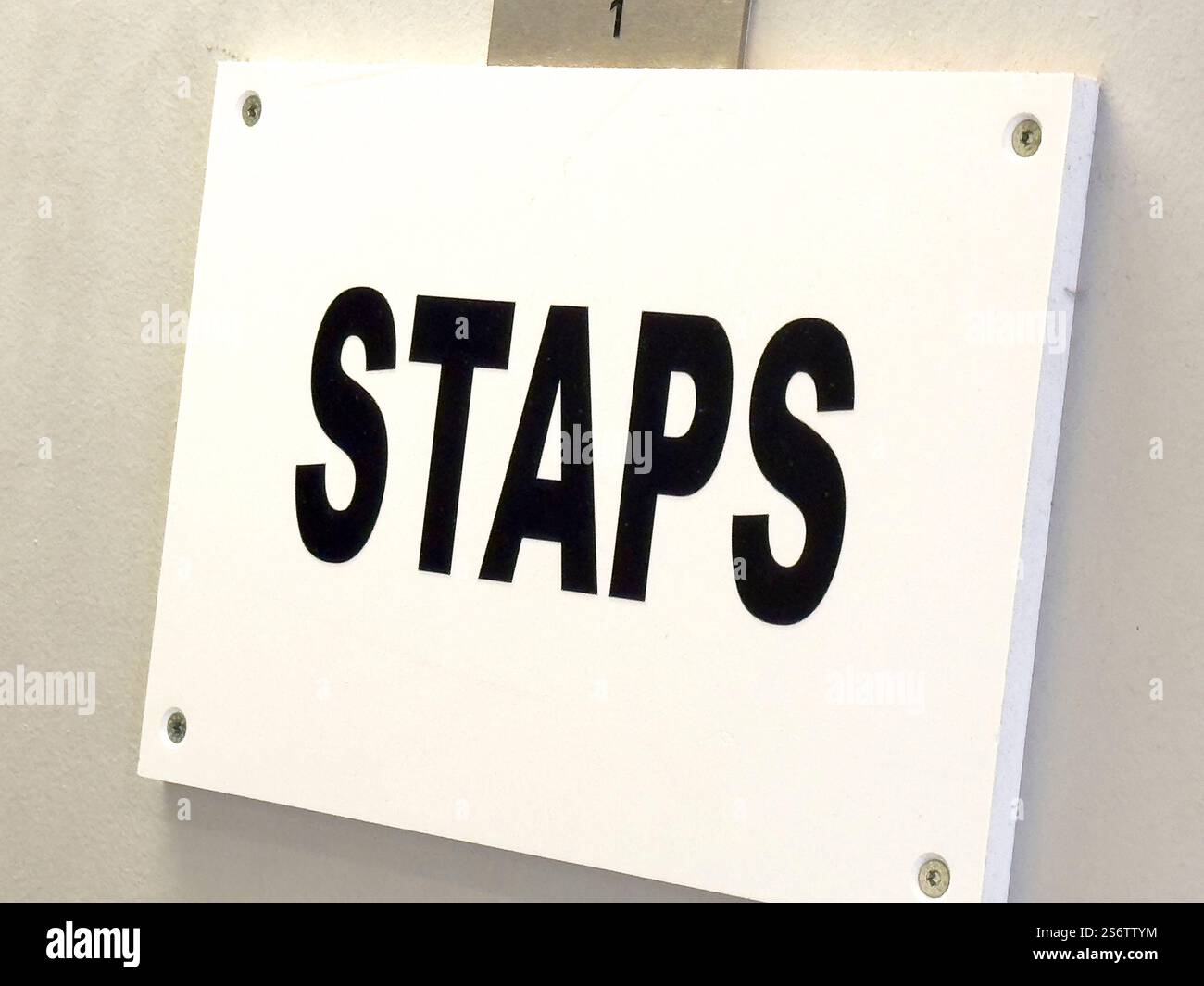 Staps inscription on a door in a gymnasium Stock Photo - Alamy