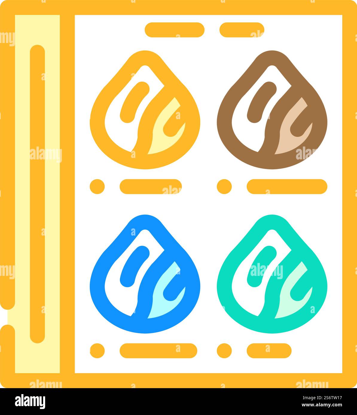 catalog of hair dyes color icon vector. catalog of hair dyes sign ...