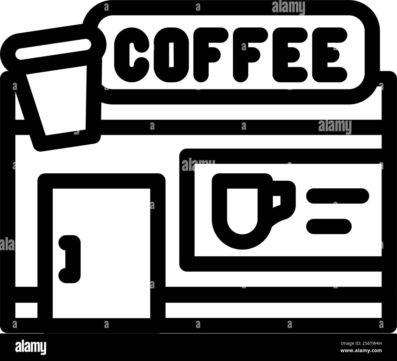coffee shop line icon vector. coffee shop sign. isolated contour symbol ...
