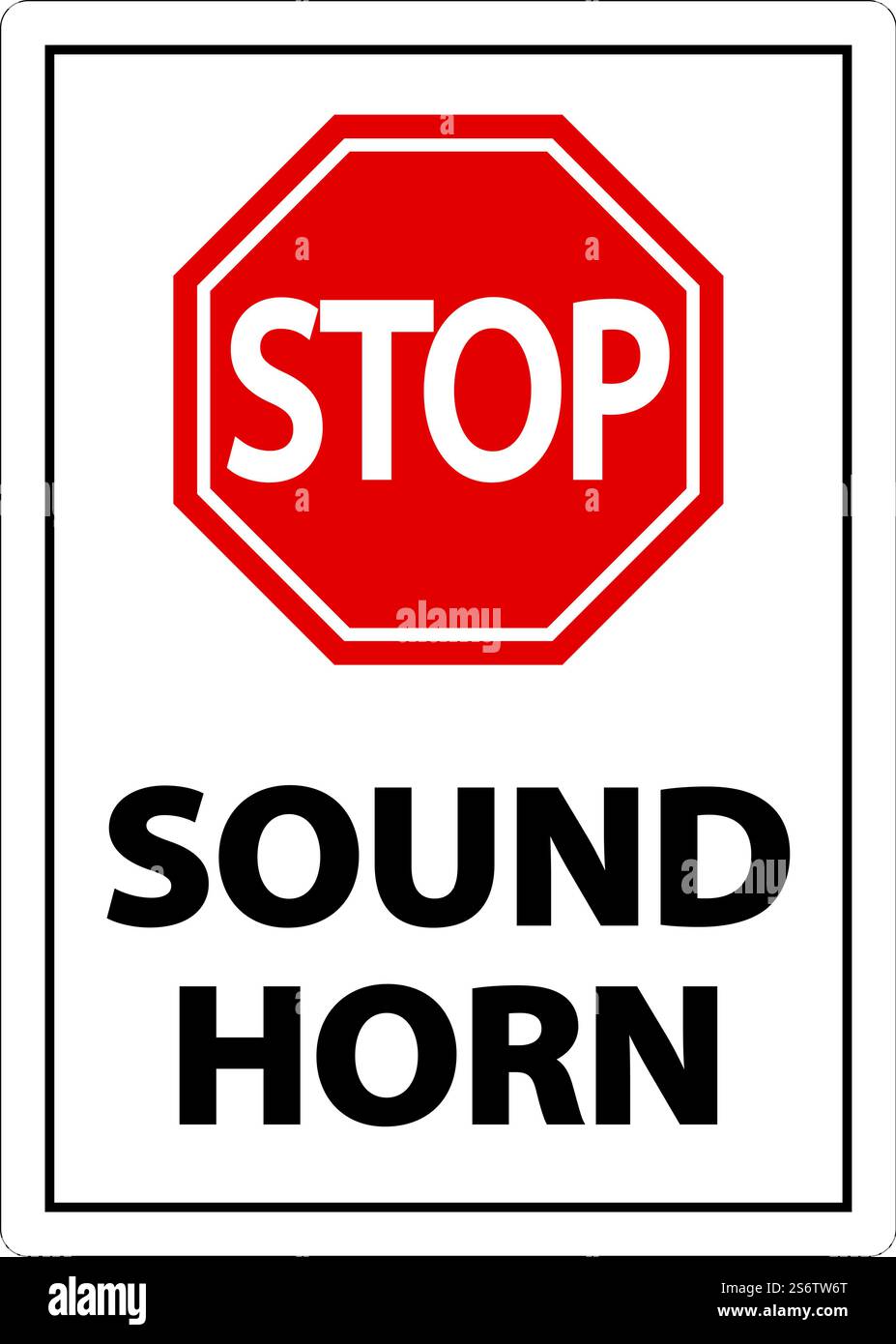 2-Way Stop Sound Horn Sign On White Background Stock Vector Image & Art ...