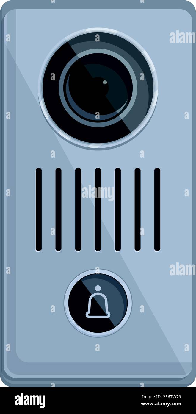 Intercom house icon cartoon vector. Video door. Camera bell. Intercom ...