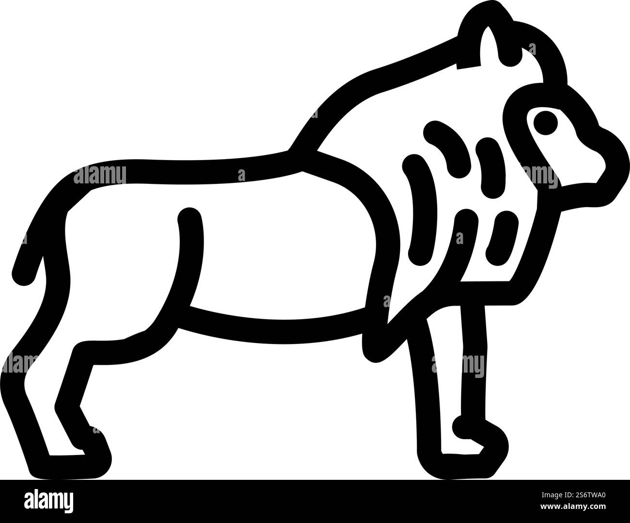 lion animal line icon vector. lion animal sign. isolated contour symbol ...