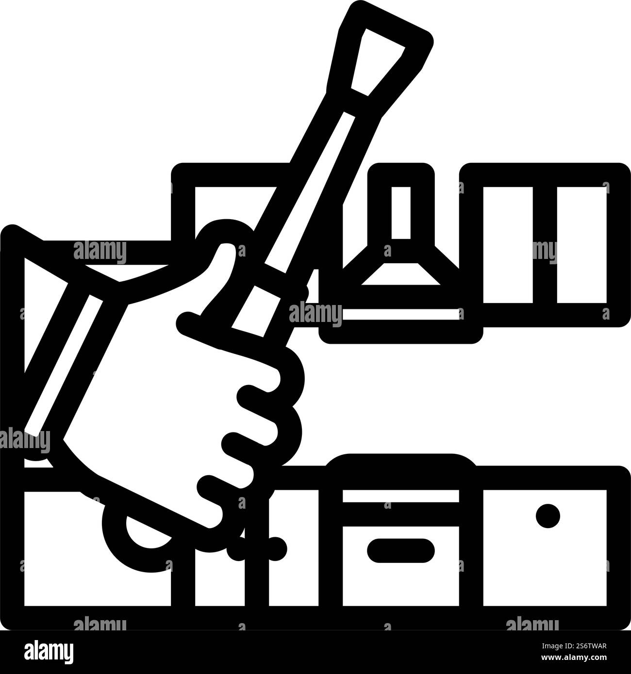 kitchen unit repairs line icon vector. kitchen unit repairs sign ...