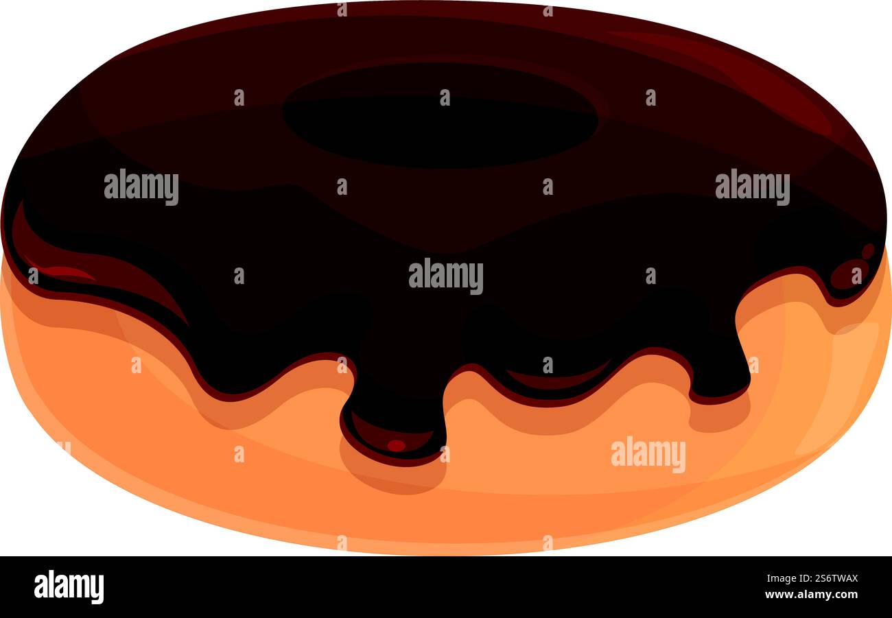 Chocolate donut icon cartoon vector. Cocoa candy. Milk food. Chocolate ...