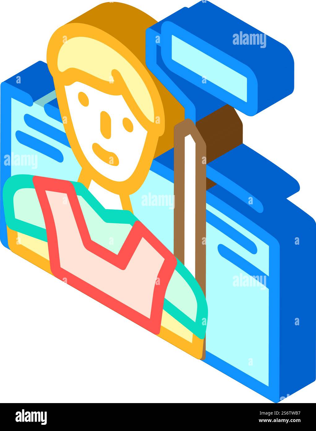 painter man isometric icon vector. painter man sign. isolated symbol ...