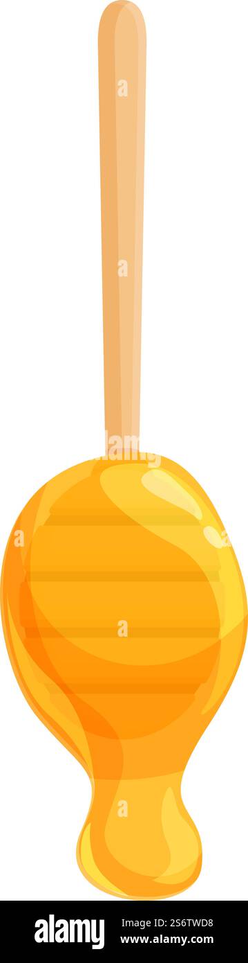 Honey spoon icon cartoon vector. Nectar comb. Hive gold. Honey spoon ...