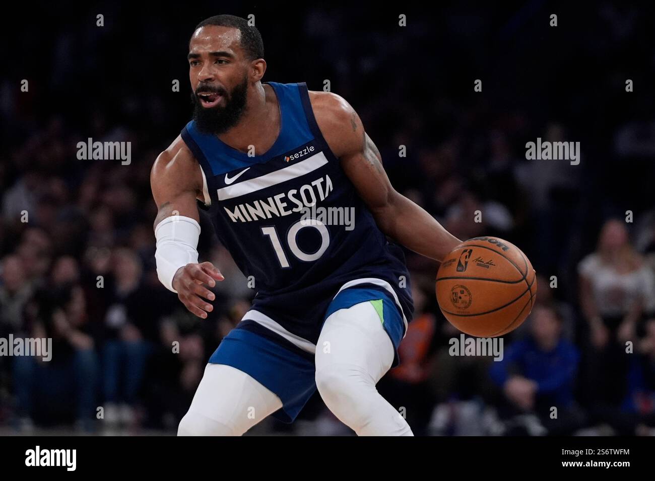 Minnesota Timberwolves' Mike Conley (10) looks to pass during the first ...