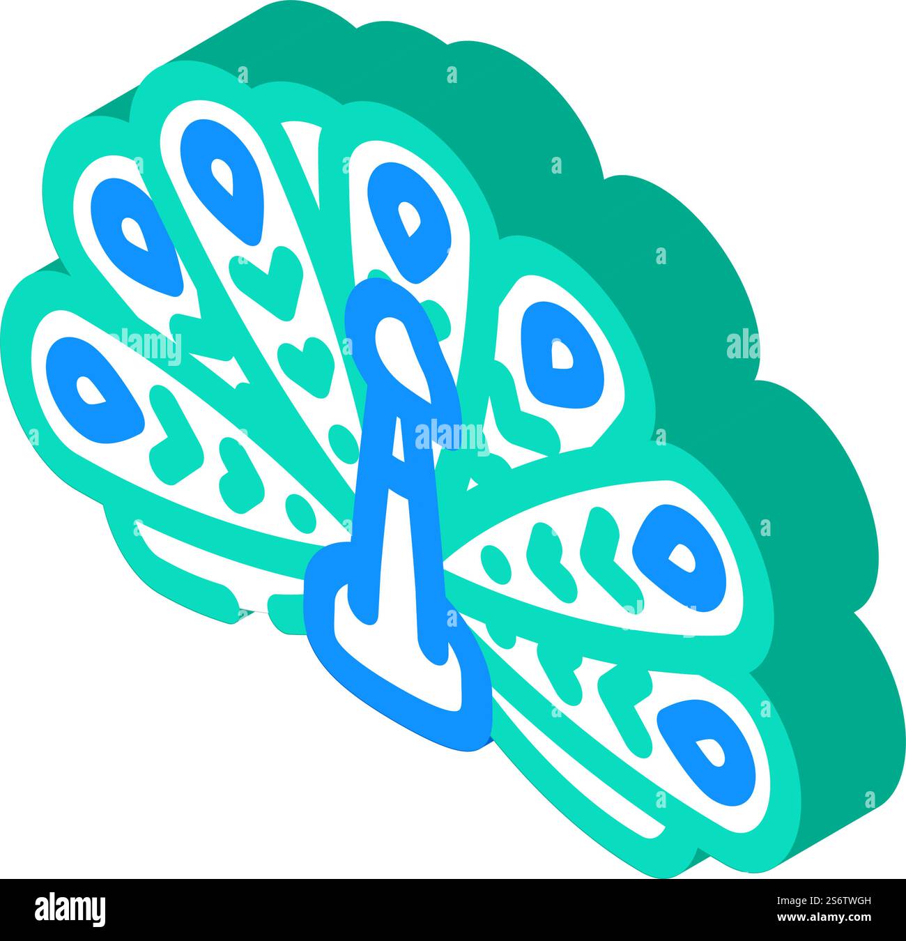 peacock bird isometric icon vector. peacock bird sign. isolated symbol ...