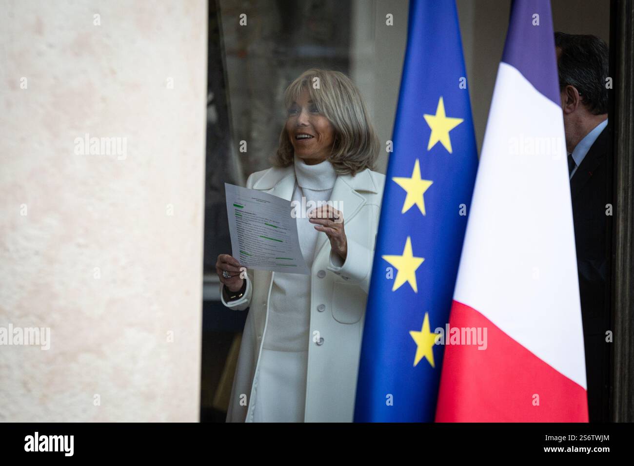 Paris, France. 16th Jan, 2025. French First Lady Brigitte Macron seen ...