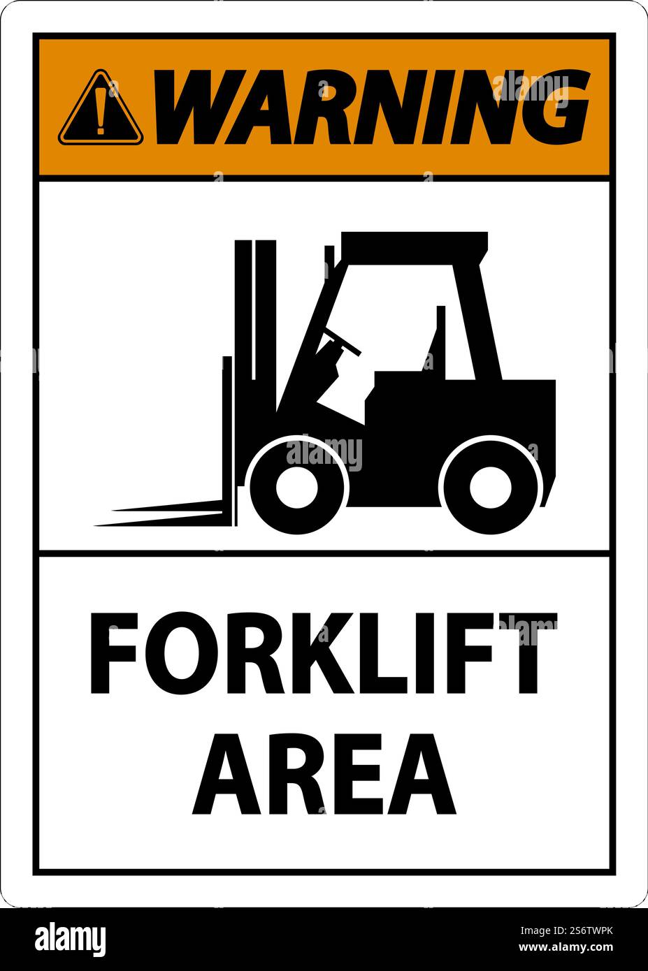 2-Way Warning Forklift Area Sign On White Background Stock Vector Image ...
