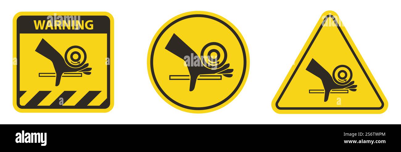 Hand Crush Roller Pinch Point Symbol Sign Isolate on White Background ...