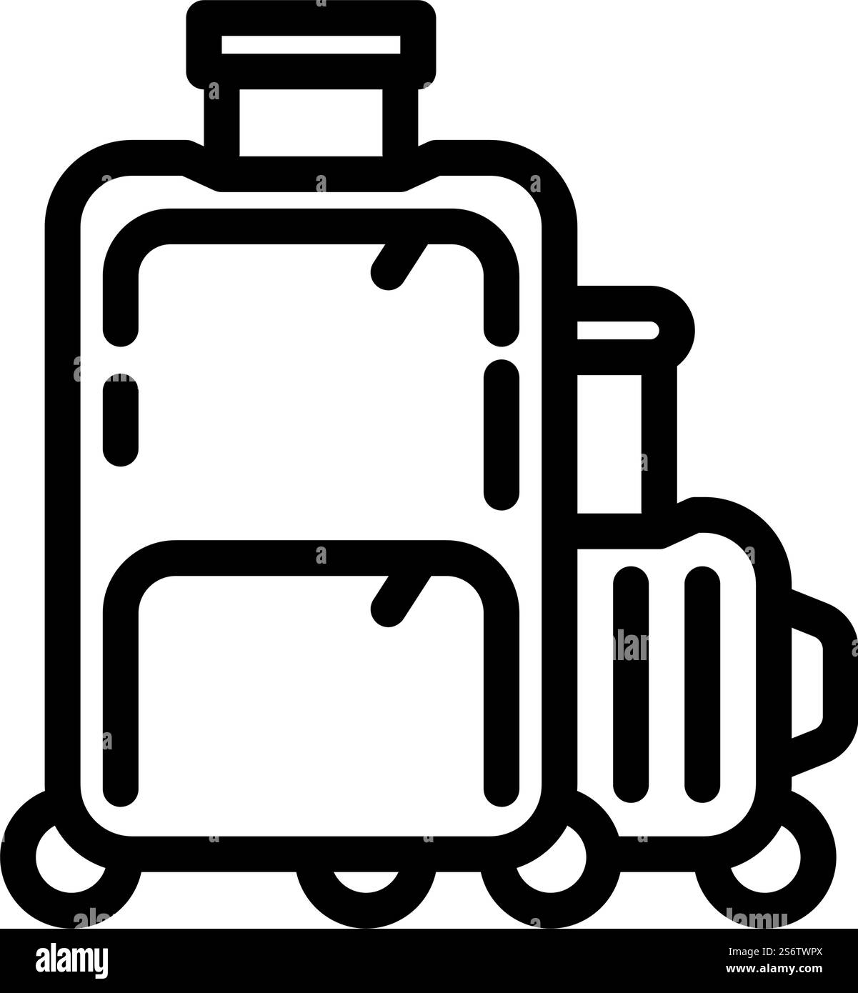 suitcase traveler baggage line icon vector. suitcase traveler baggage ...