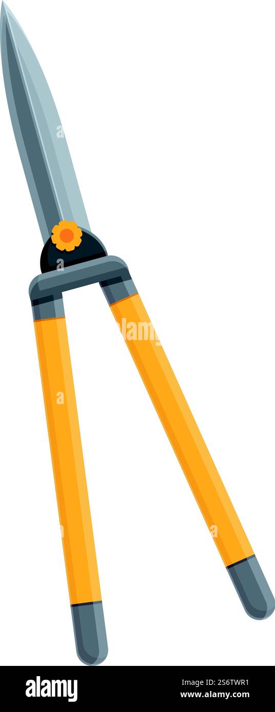 Bush scissors icon cartoon vector. Trimmer lawn. Garden grass. Bush ...