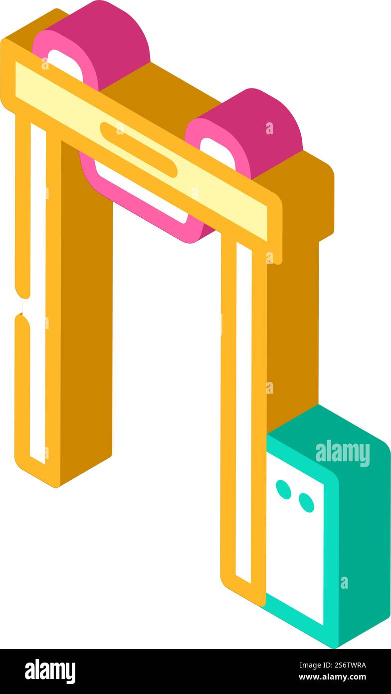 arch metal detector airport equipment isometric icon vector. arch metal ...