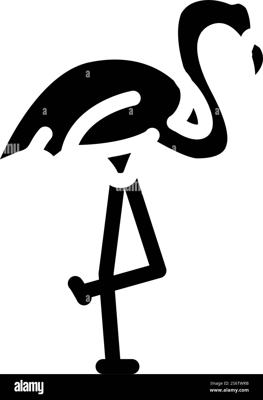 flamingo bird glyph icon vector. flamingo bird sign. isolated contour ...