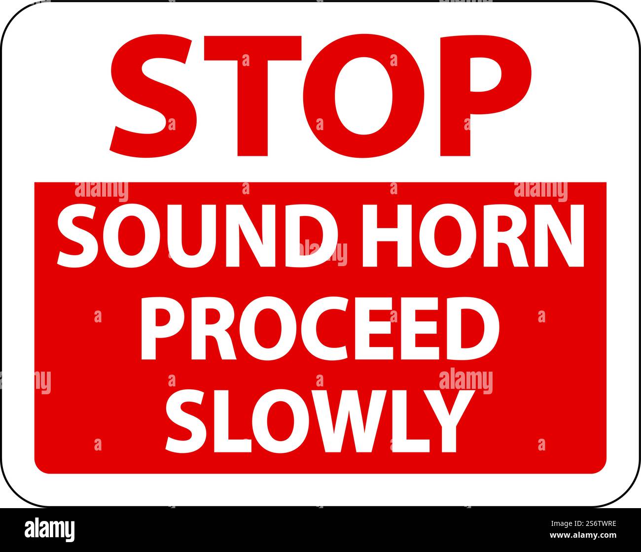Stop Sound Horn Proceed Slowly Sign On White Background Stock Vector ...