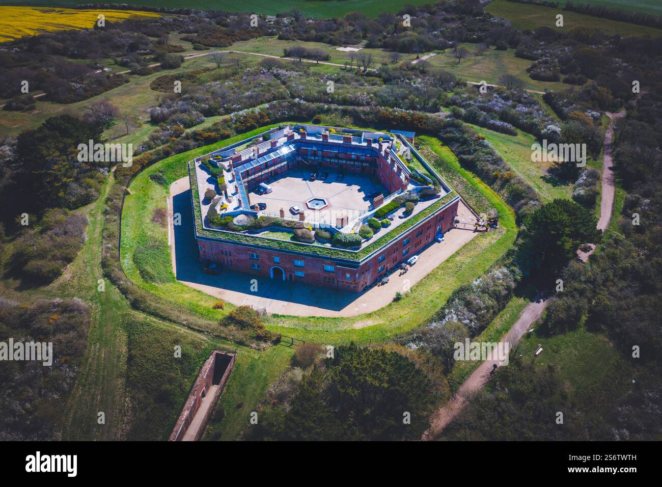 United Kingdom, England, Isle of Wight. Freshwater. Golden Hill Country ...