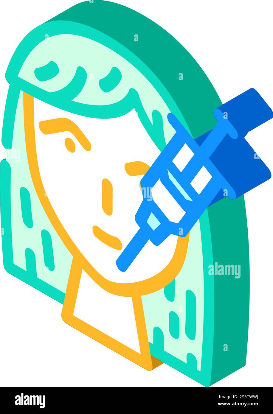 botox procedure isometric icon vector. botox procedure sign. isolated ...