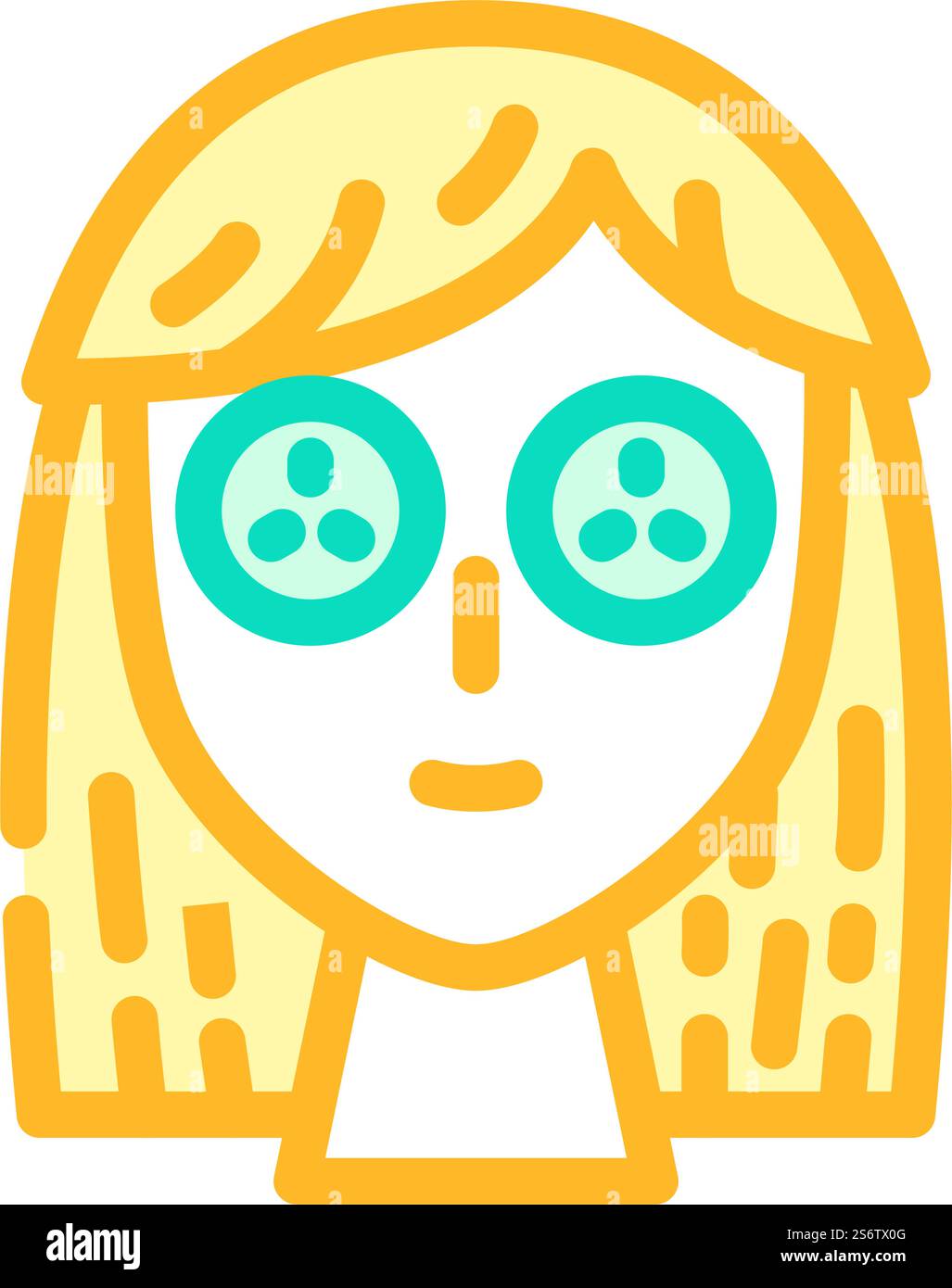 spa eye cucumbers color icon vector. spa eye cucumbers sign. isolated ...