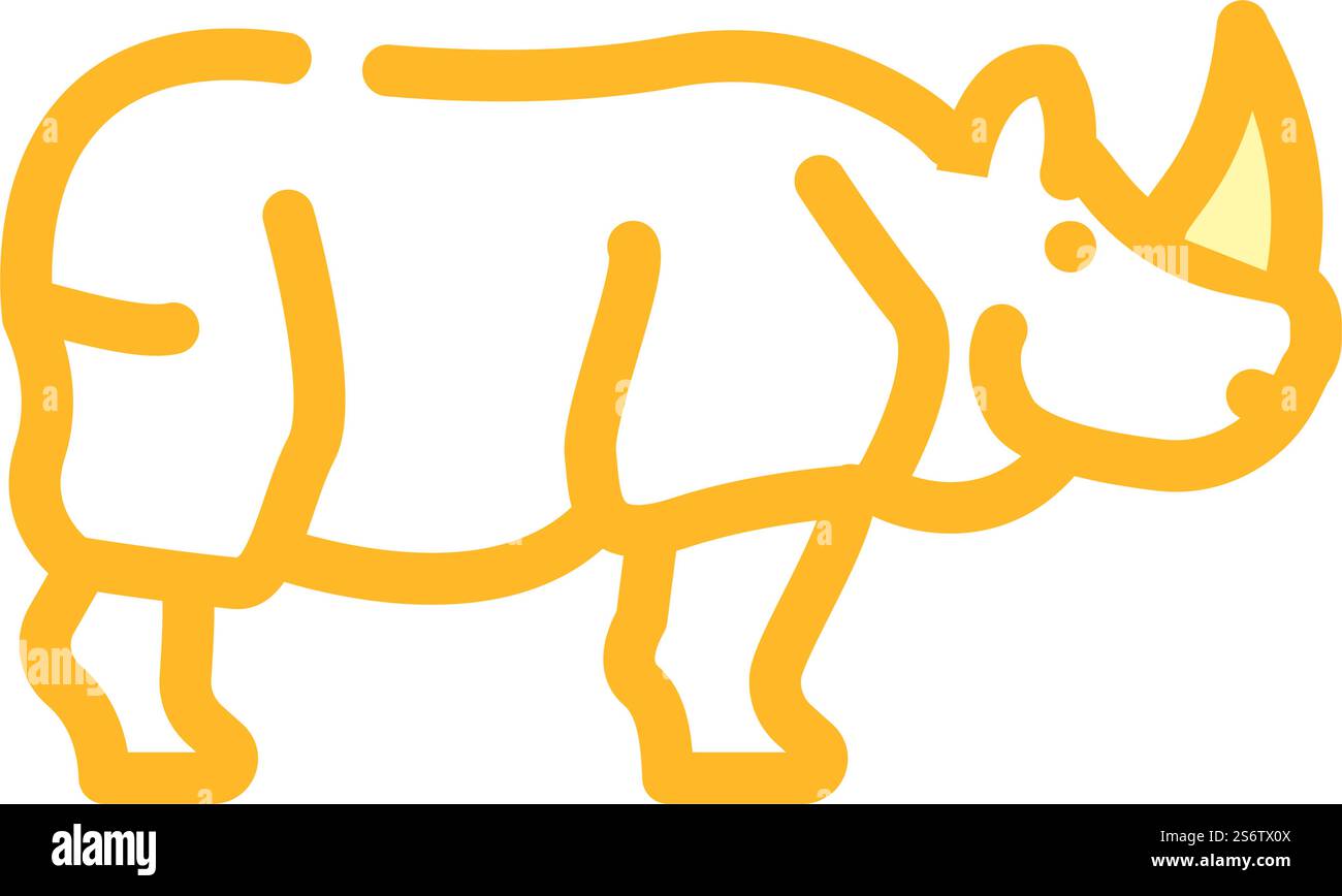 rhino animal color icon vector. rhino animal sign. isolated symbol ...