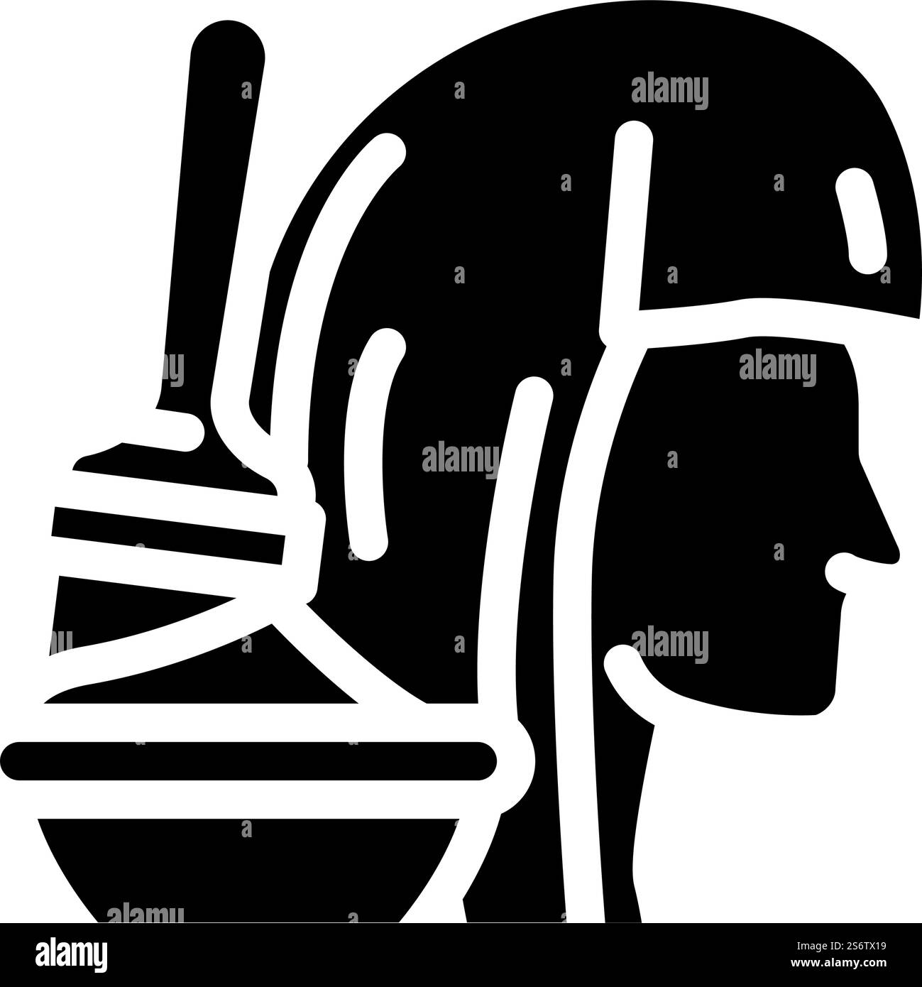 painting hair glyph icon vector. painting hair sign. isolated contour ...