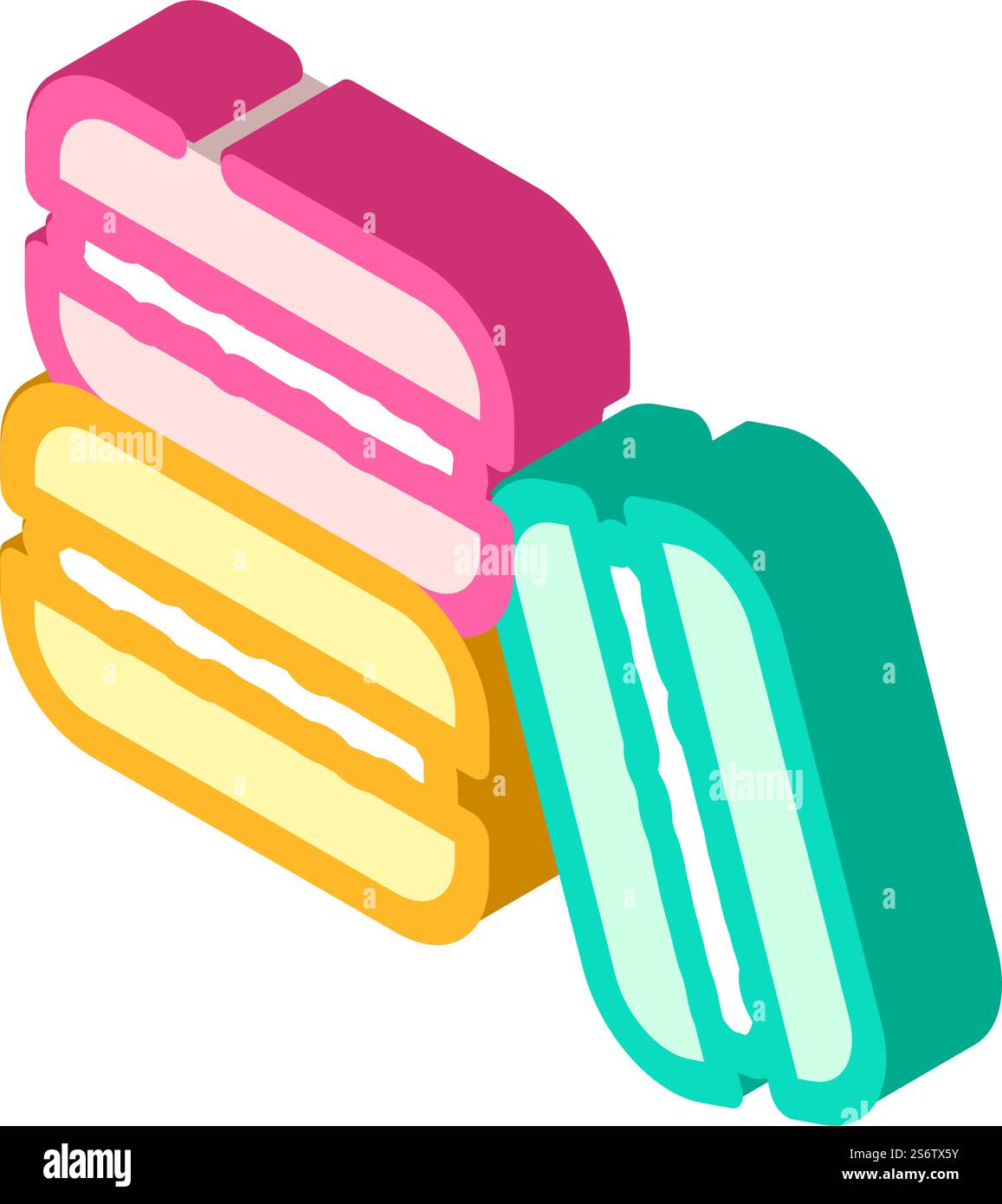 Macaron delicious dessert isometric hi-res stock photography and images ...