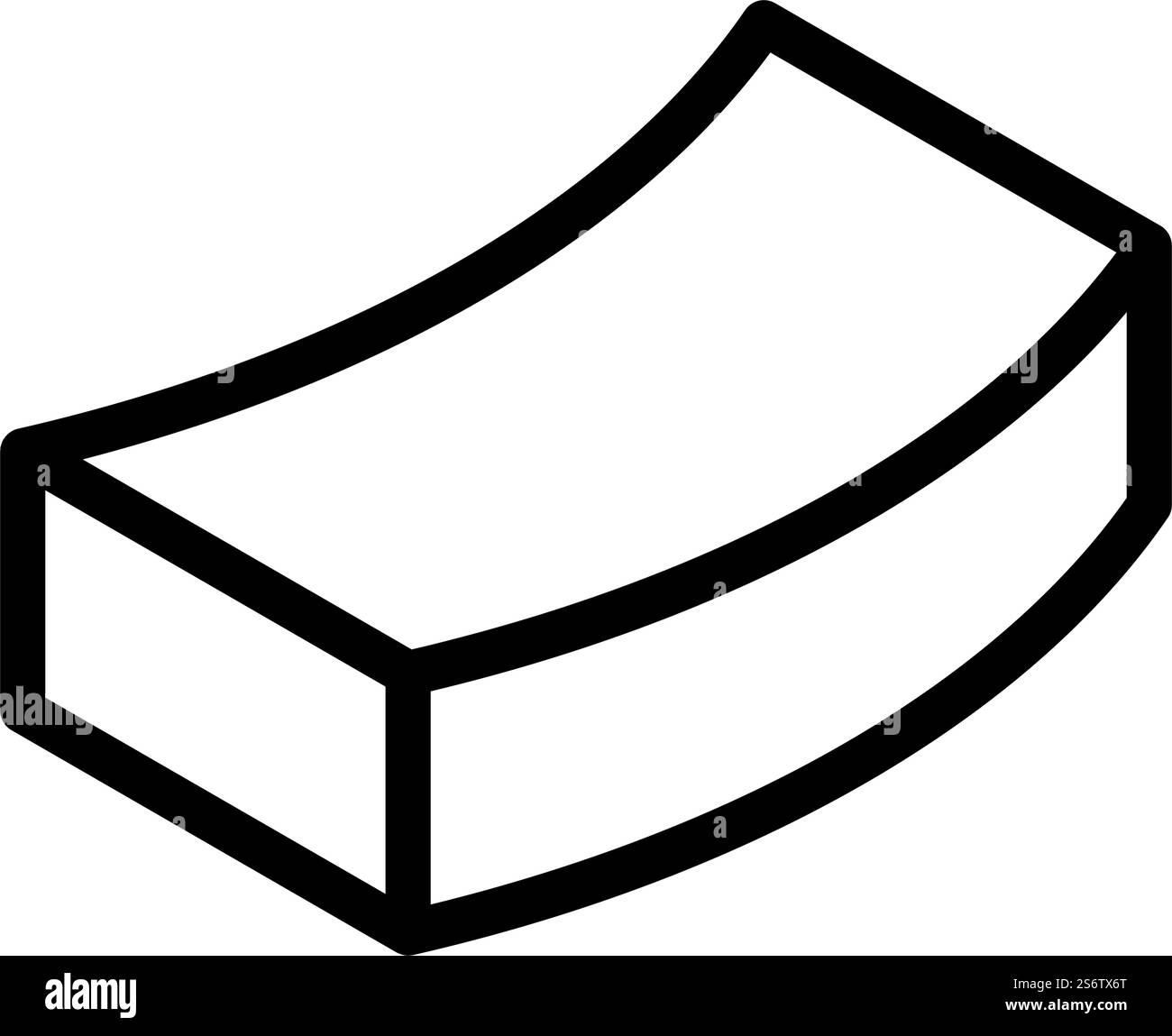 curved brick line icon vector. curved brick sign. isolated contour ...