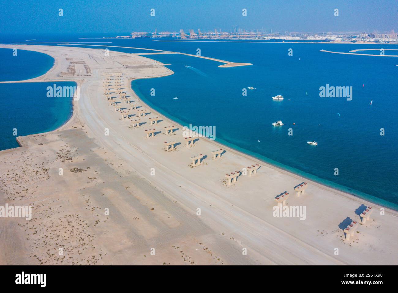Middle East, United Arab Emirates, Dubai. The abandoned construction ...