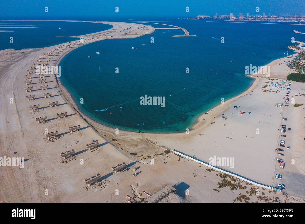 Middle East, United Arab Emirates, Dubai. Jebel Ali Public Beach. The ...