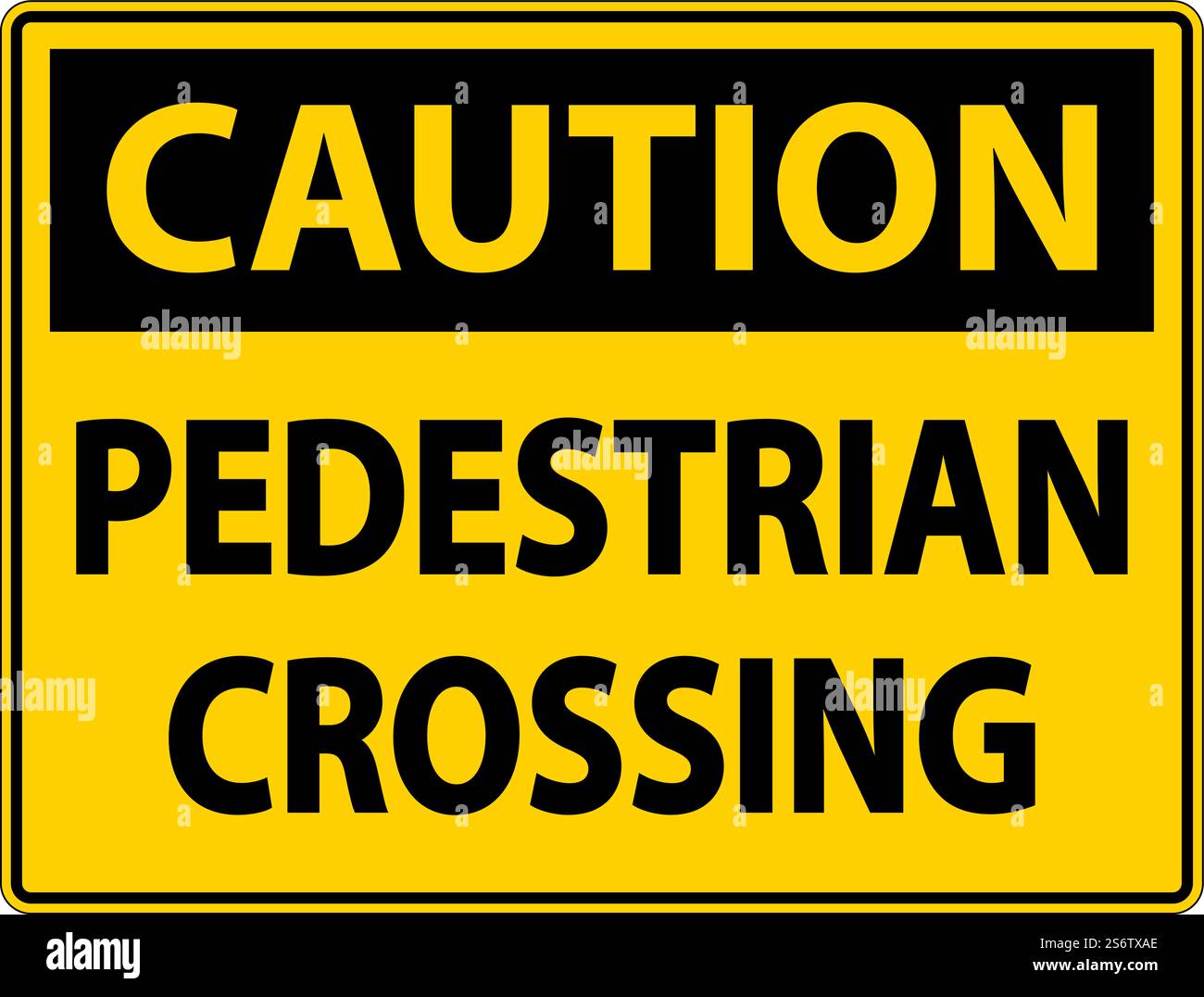 Caution Pedestrian Crossing Sign On White Background Stock Vector Image ...