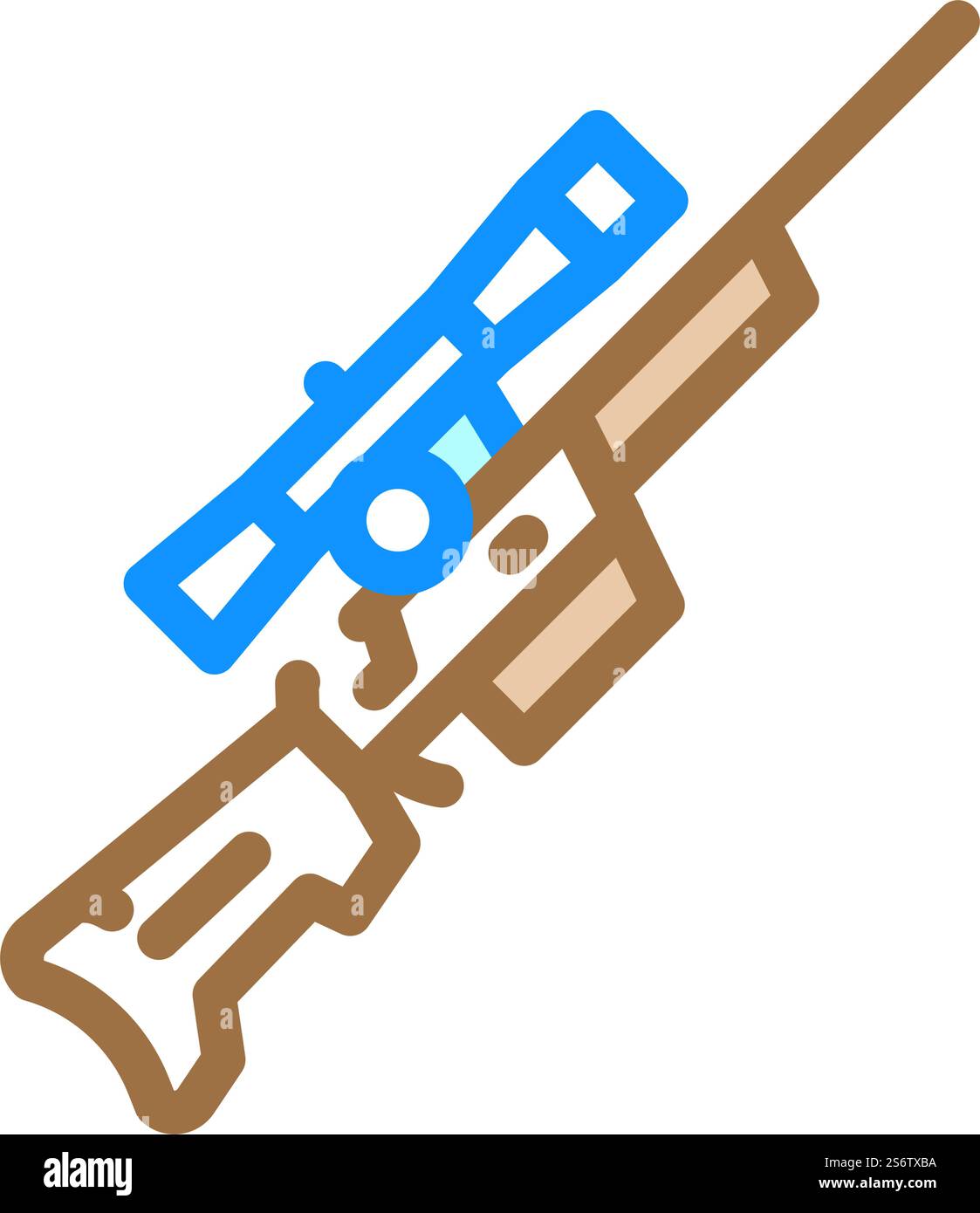 sniper rifle color icon vector. sniper rifle sign. isolated symbol ...