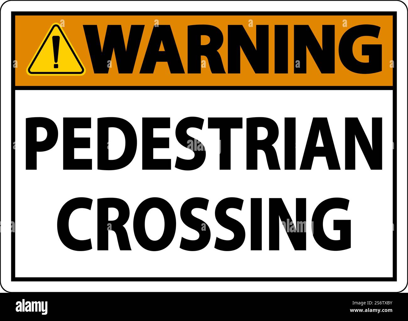 Warning Pedestrian Crossing Sign On White Background Stock Vector Image ...