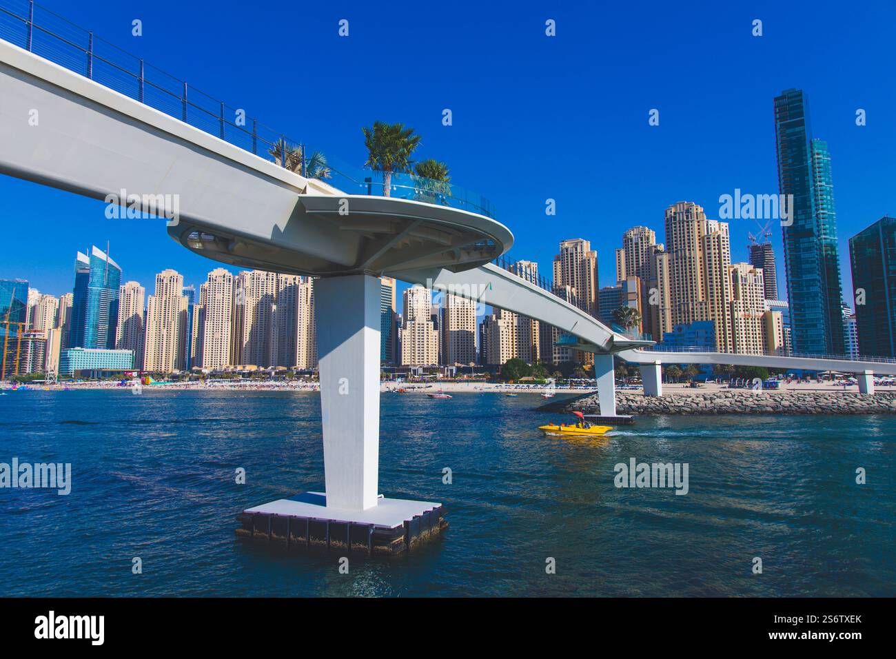 Middle East, United Arab Emirates, Dubai. Dubai Marina. Bluewaters ...
