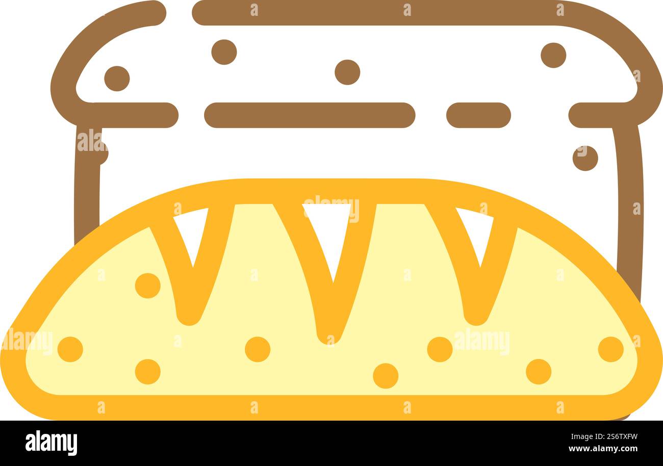 loaf bread color icon vector. loaf bread sign. isolated symbol ...