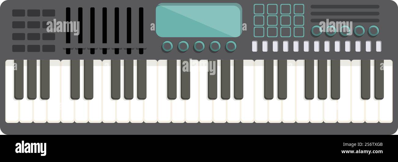 Classic synthesizer icon cartoon vector. Dj keyboard. Audio instrument ...