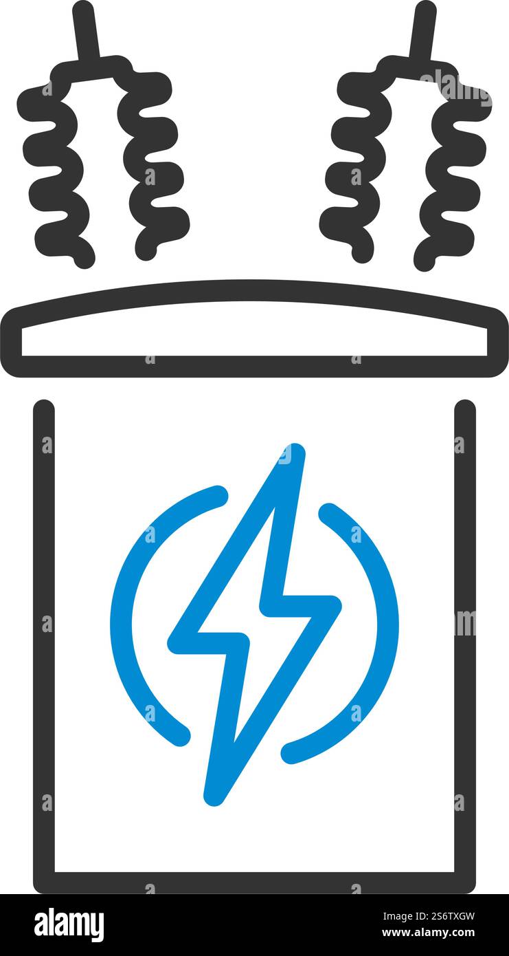 Electric Transformer Icon. Editable Bold Outline With Color Fill Design ...
