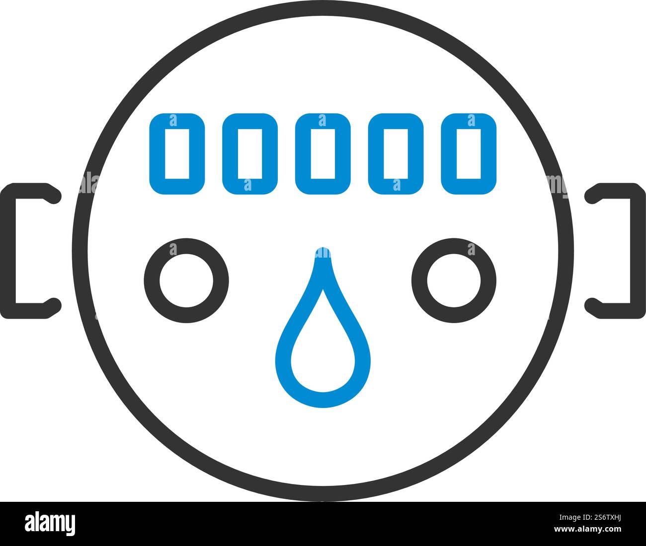 Water Meter Icon. Editable Bold Outline With Color Fill Design. Vector ...