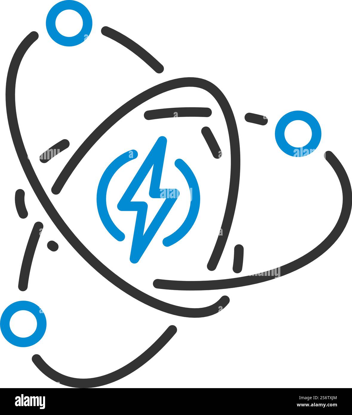 Atom Energy Icon. Editable Bold Outline With Color Fill Design. Vector ...
